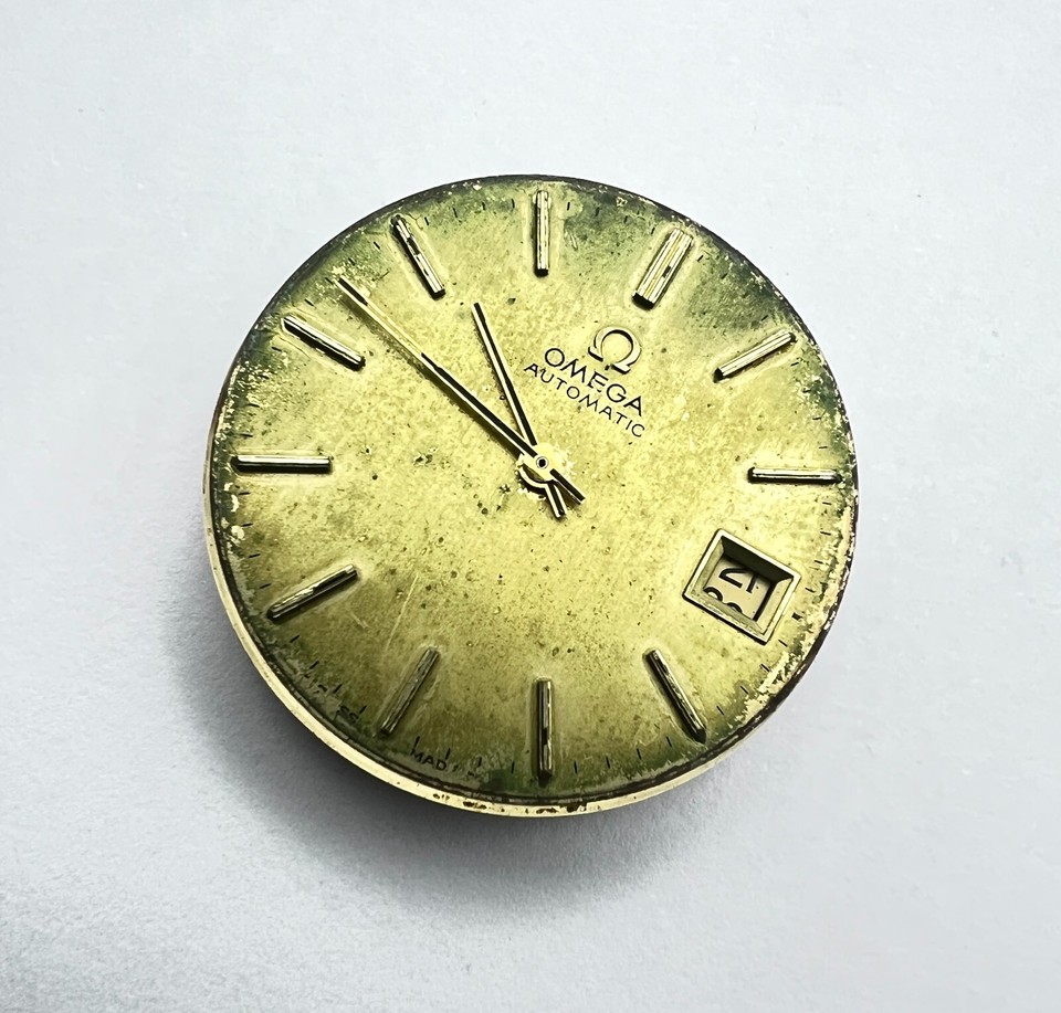 Omega Cal 1012 Movement Automatic Watch Vintage Mens Gold Dial 23 ...