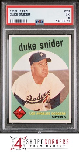 1959 TOPPS #20 DUKE SNIDER DODGERS HOF PSA 5 | eBay