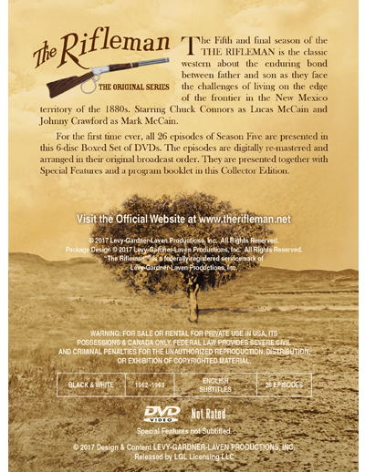 The Rifleman Collector Edition Season 5 (episodes 143 ‑ 168) DVD Box ...