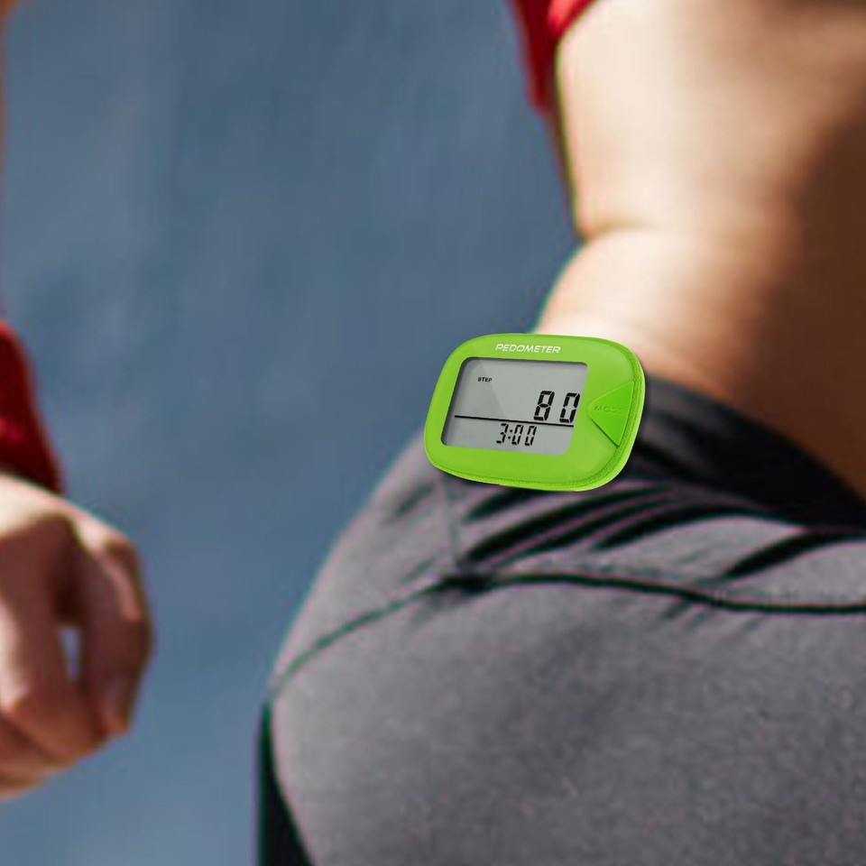 3D Pedometer for Walking Simple LCD Display Walking Step Counter Clip ...