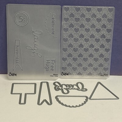 Sizzix Framelits Happy Hearts set plus Embossing Folders #658537 D ...