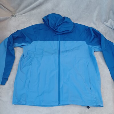 Swiss Tech Jacket Large Mens Blue Lightweight Rain Coat Zip Pockets ...