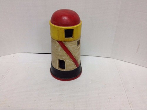 11" RUSTIC COUNTRY RESIN HOME DECOR LIGHTHOUSE SILO TEALIGHT CANDLE ...