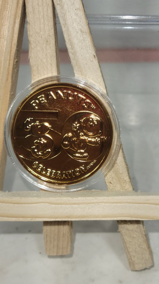 24K Gold Plated Bronze ROUND PEANUTS 50th Anniversary Celebration ...