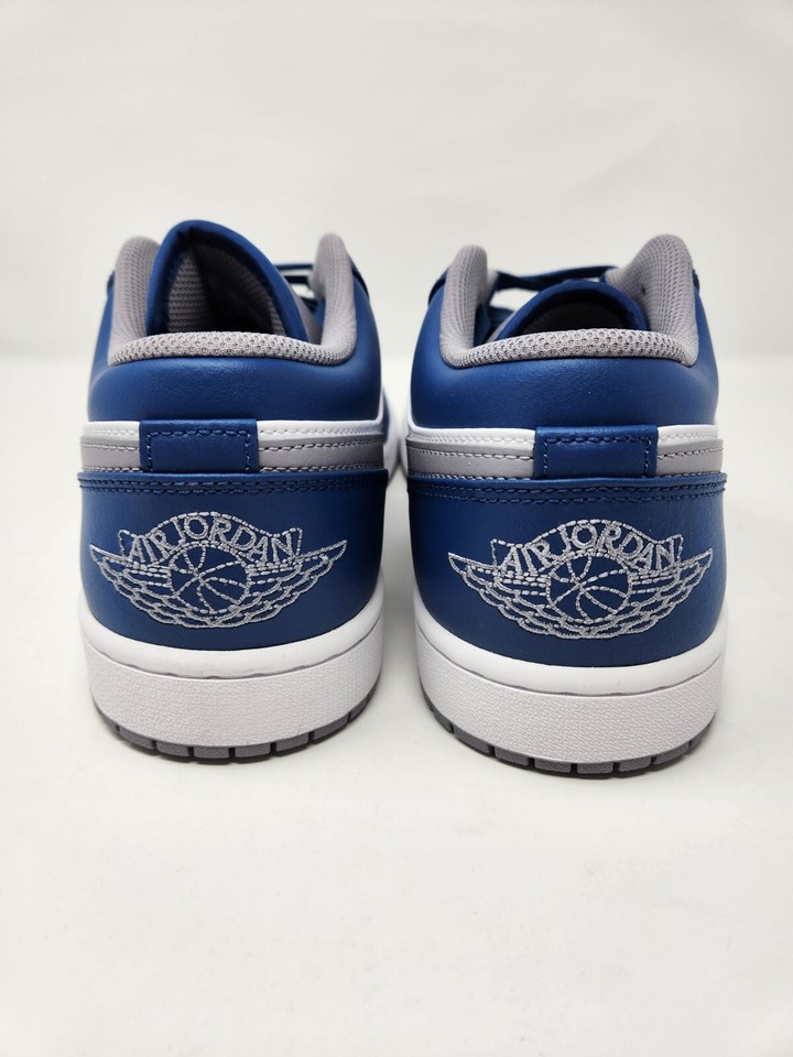 Nike Air Jordan 1 Low True Blue Cement Sneakers 553558-412 Men's & GS ...