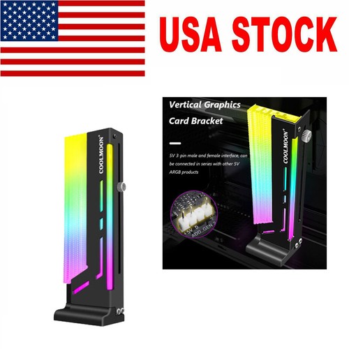 LED GPU Holder 5V 3 Pin ARGB LED Vertical Graphics Card Bracket Support ...