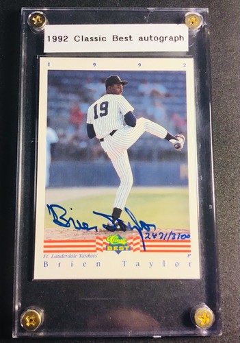 New York Yankees BRIEN TAYLOR signed auto autograph 1992 RC ROOKIE ...