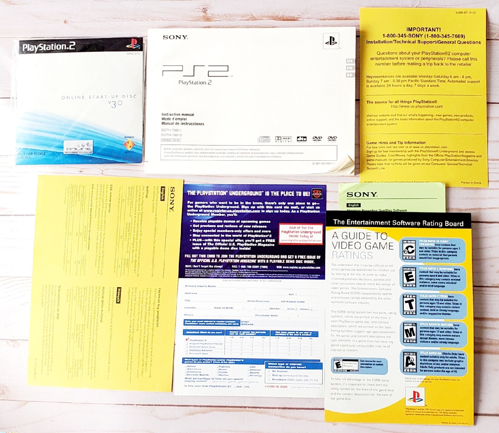 Sony Playstation 2 PS2 Console Instruction Manual Online Start Up Disc ...