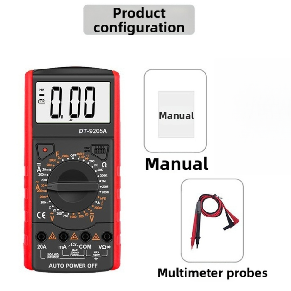 Measurement Tool Digital Multimeter Ergonomic Grip Plastic Housing LCD ...