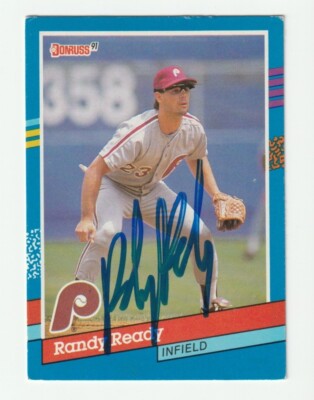 Randy Ready Signed 1991 Donruss Card Auto Philadelphia Phillies ...