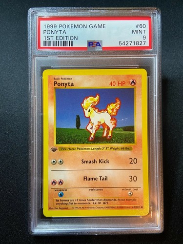 1999 Pokemon 1st Edition Shadowless Base Set - Ponyta - PSA 9 | eBay