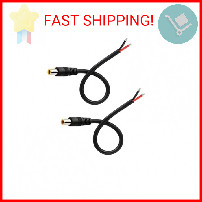 GINTOOYUN 2 Pcs DC7909 Power Pigtails Cable, 12V DC 8mm Male Plug to ...