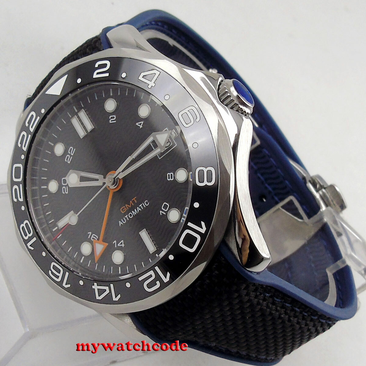 41mm sterile black dial GMT sapphire glass date Mechanical automatic ...