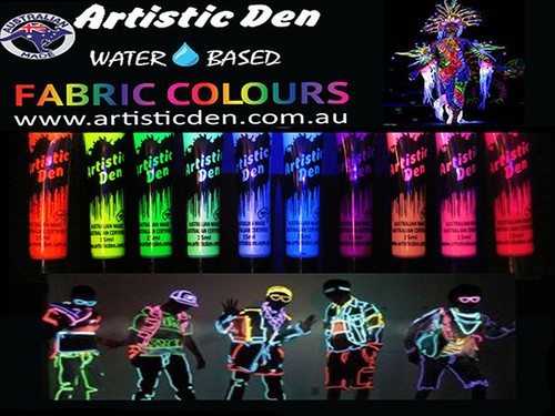 UV Glow Neon Fabric Paint 10 x 15ml Rave Cloth Paint Splatter Paint ...