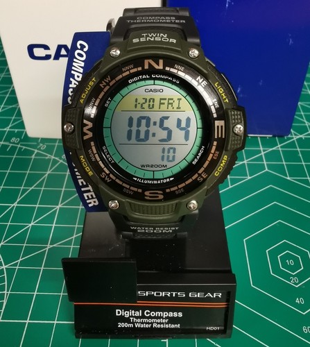 Casio Collection Twin Sensor SGW100 Digital Watch- Compass - Temp - New ...
