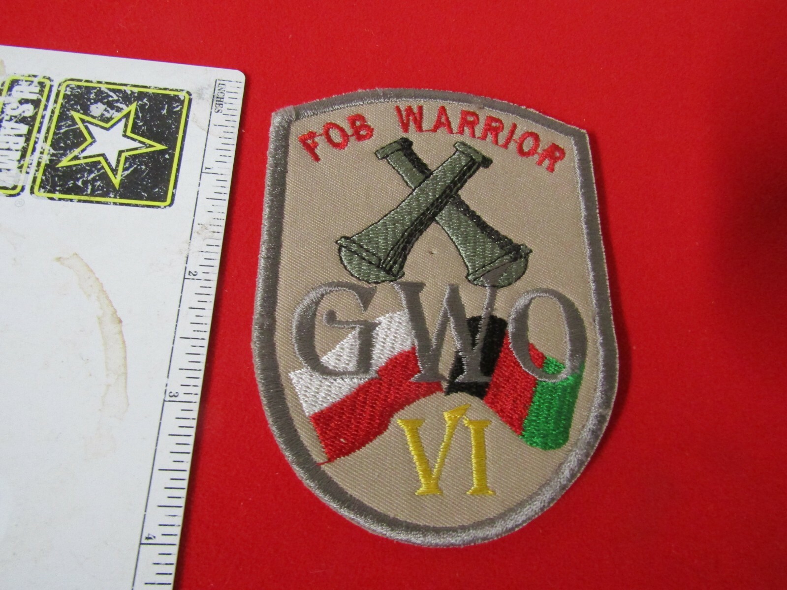 MILITARY PATCH THEATER MADE SEW ON AFGHANISTAN FOB WARRIOR GWO VI | eBay