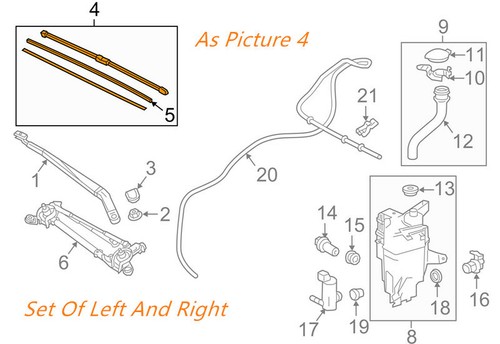 Genuine Set Front Windshield Wiper Blade For 2015-2021 Lexus NX200t ...