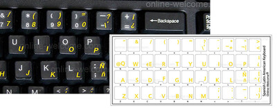 Spanish Keyboard Stickers SPANISH (LATIN AMERICAN) KEYBOARD LABELS ...