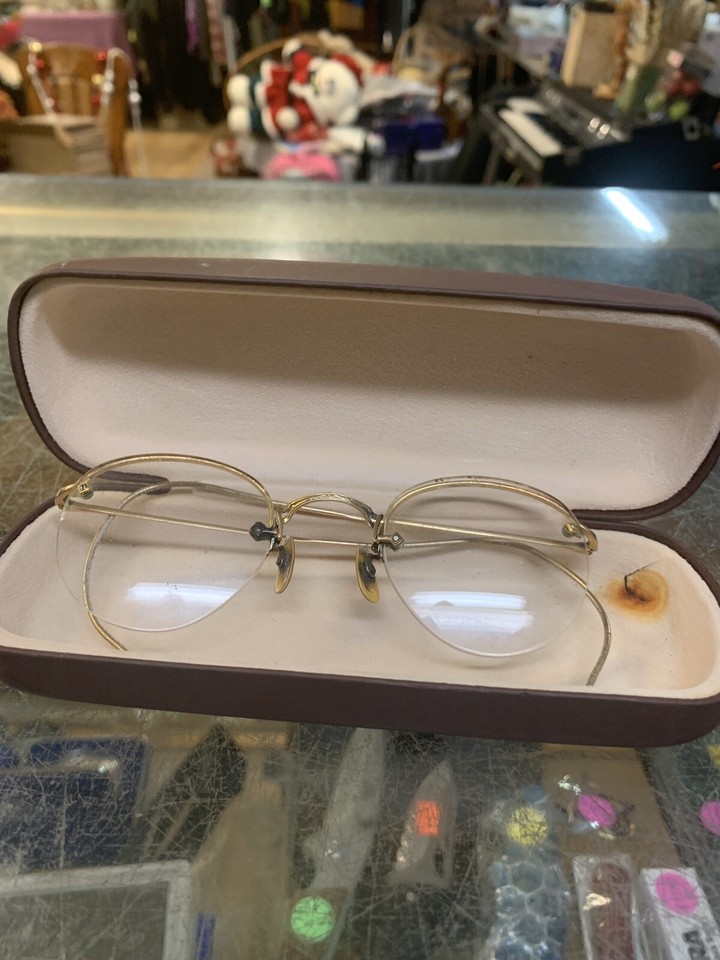 VTG / Antique Full View 12K Gold Filled Wire Rim Spectacles Eye Glasses ...