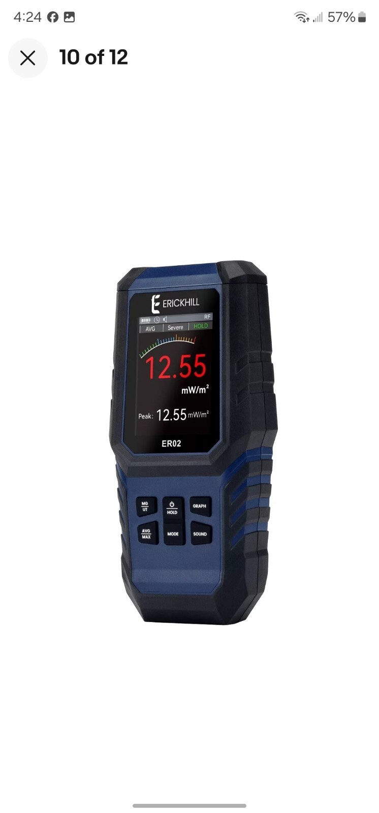 ERICKHILL ER02 EMF Meter Electromagnetic Field Radiation EF RF MF Detector Tool