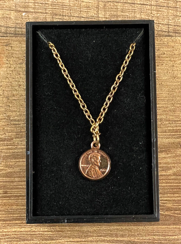 Vintage 1964 Mini One Cent Lincoln Penny Gold Tone Necklace | eBay