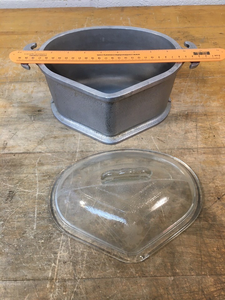Guardian Service Ware Heavy Aluminum Roasting Pan w Glass Lid Triangle ...