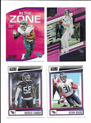 Tennessee Titans 4 cards- Derrick Henry, Ryan Tannehill, Harold Landry ...