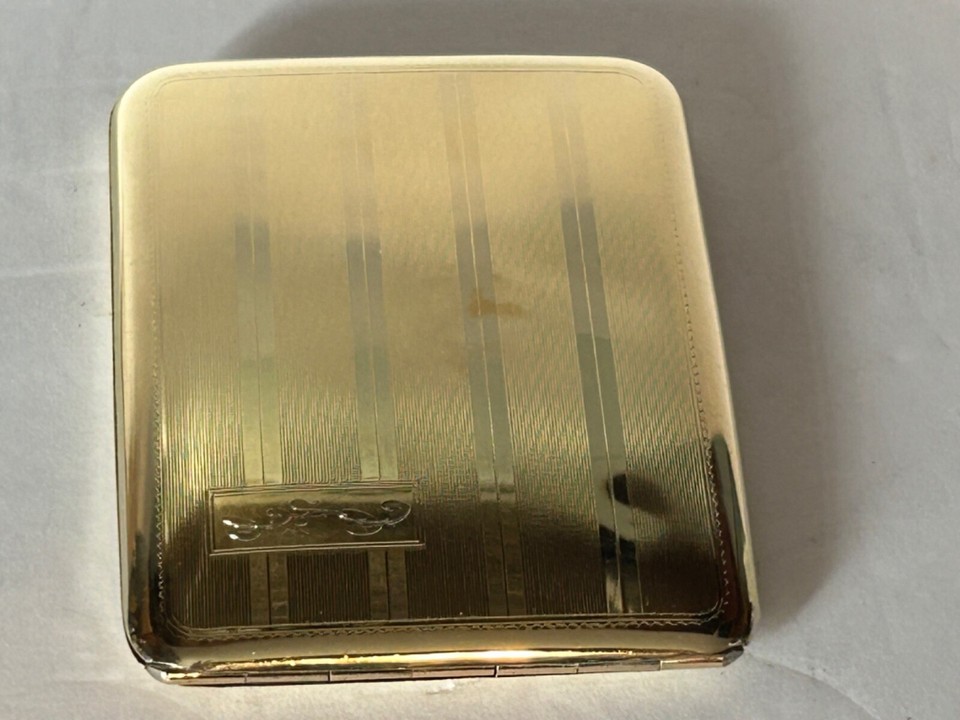 Antique 14 Carat Gold Plated Sterling Silver Cigarette Case 93 Grams | eBay