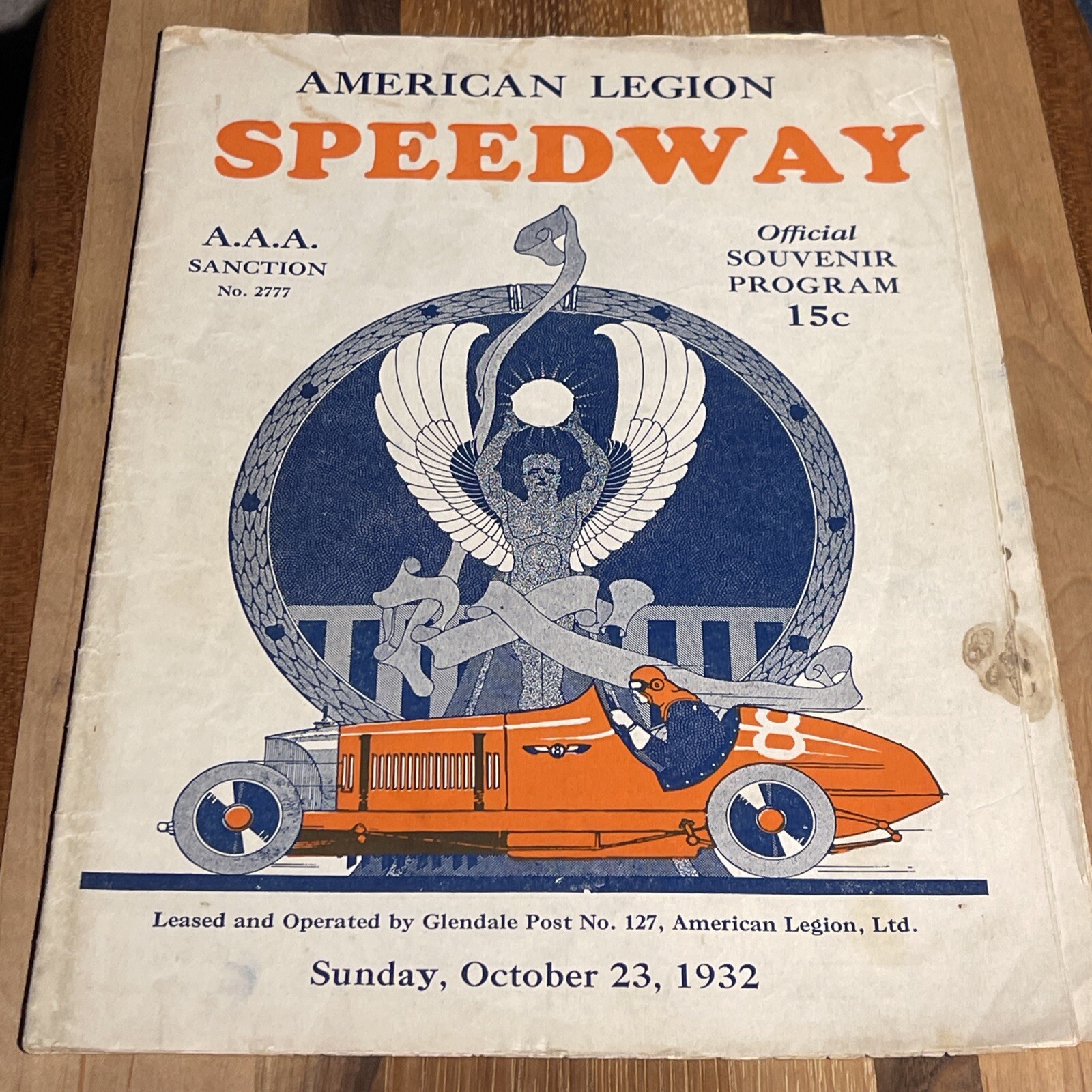 1932 Legion Ascot Speedway AAA Champ Car Race Program, Wilbur Shaw, Rex ...