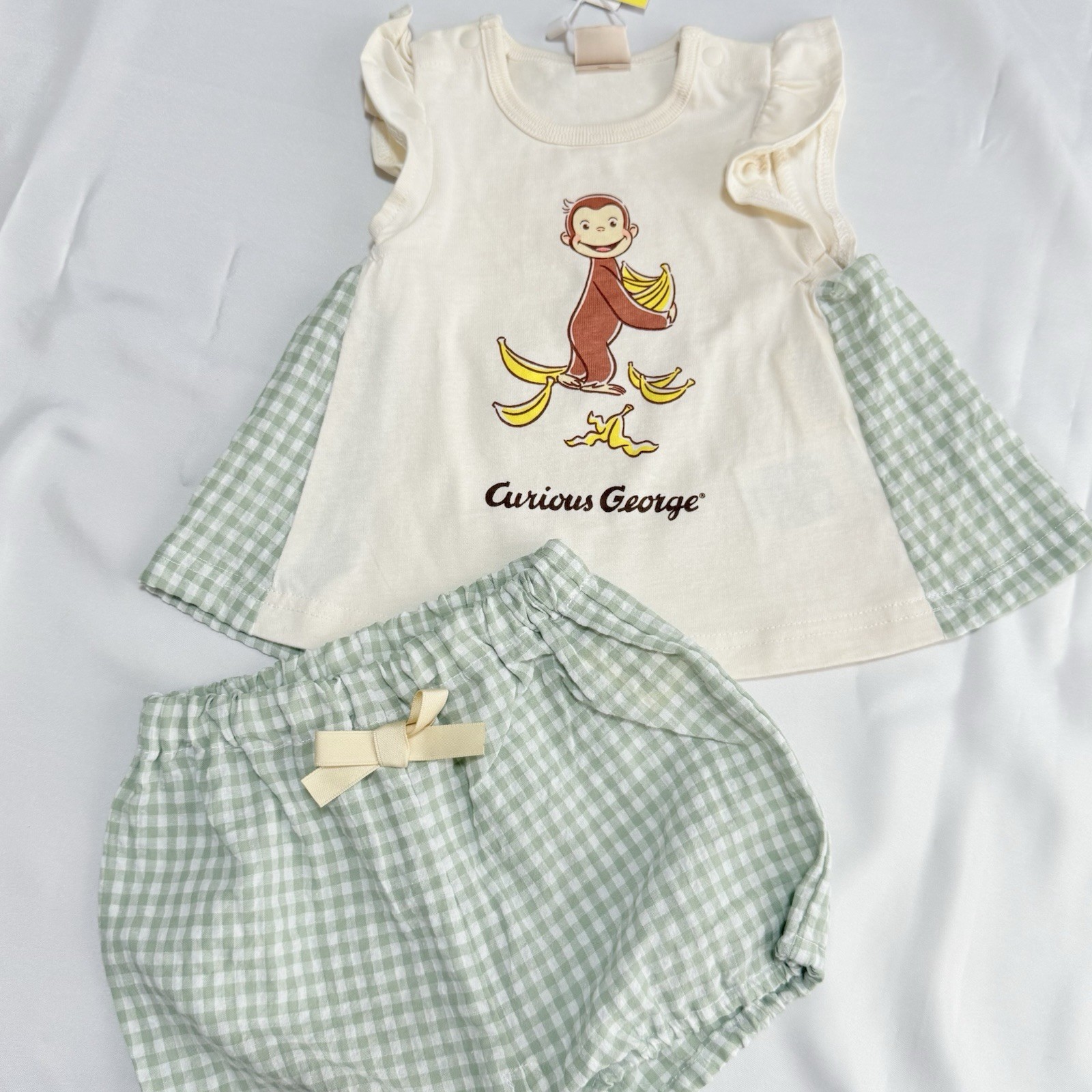 Curious George Top & Bottom Set-up 6-9m Summer Green Baby Clothes Girls ...