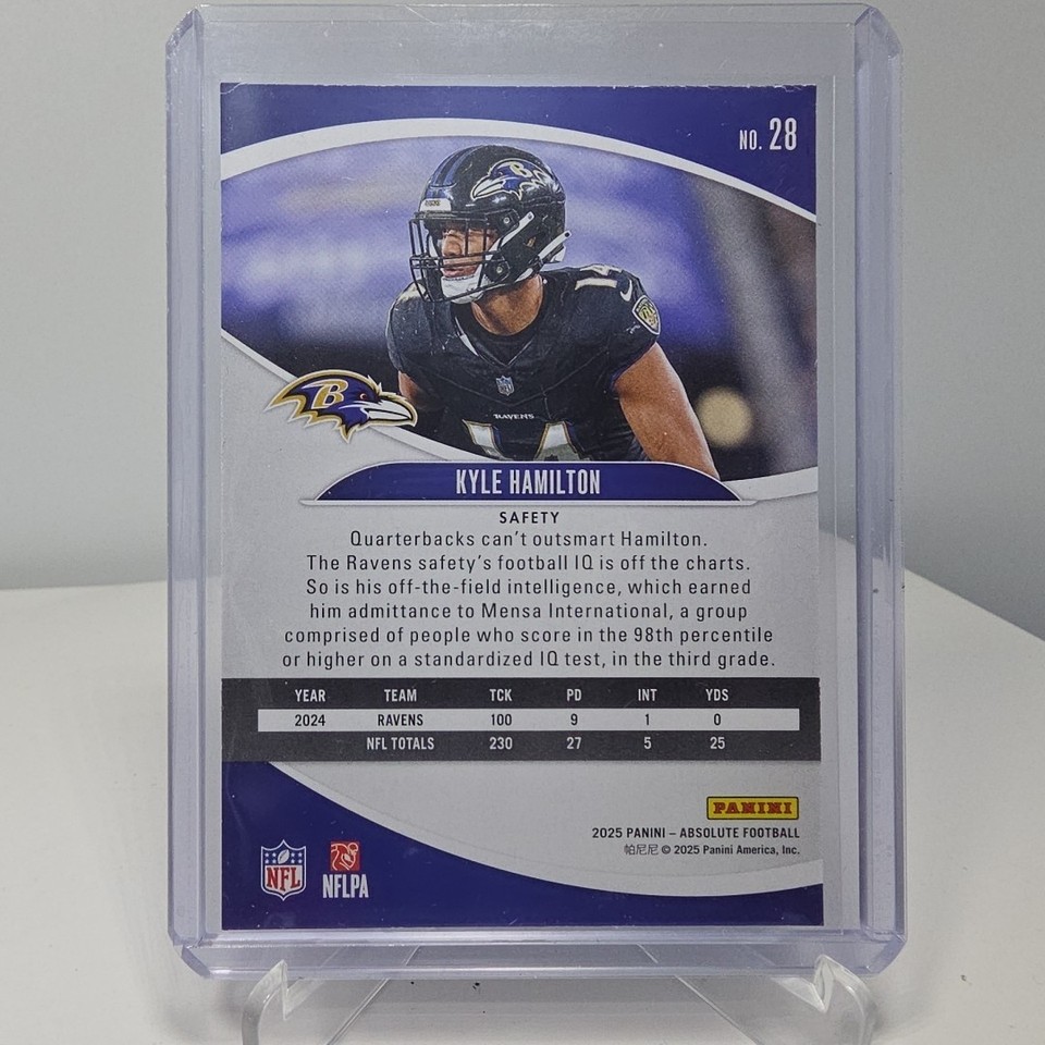 2025 Panini Absolute - Kyle Hamilton #28 Baltimore Ravens Safety NFL ...