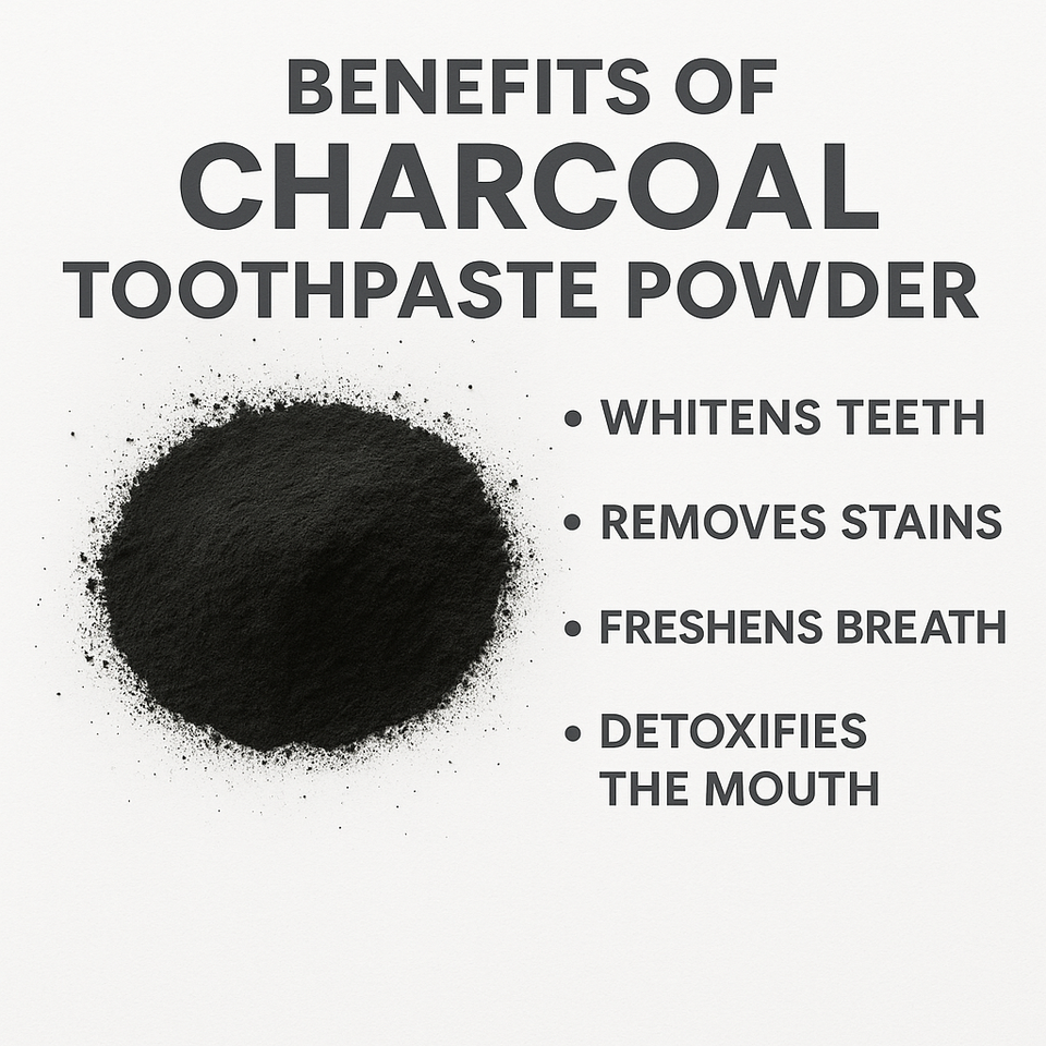 Activated Charcoal Toothpaste Powder Natural Teeth Whitening Oral Care ...