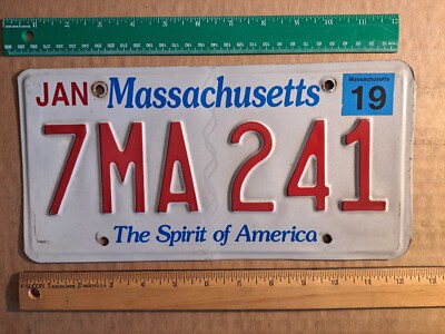 License Plate, Massachusetts, 2019, 7 MA 241 | eBay