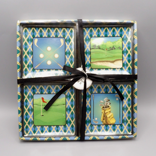 MWW MARKET GOLF THEMED MINI PLATES SET OF 4 NRFB 725734429322| eBay