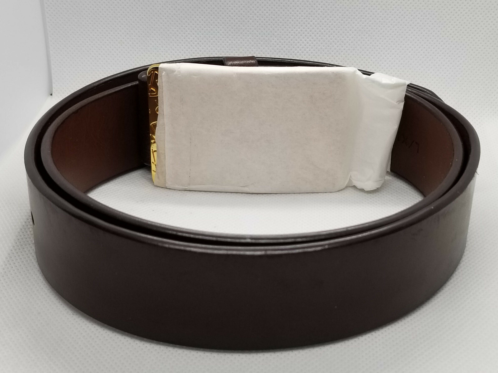 Vintage Stussy Gold Dollar Sign Buckle Leather Belt B… - Gem