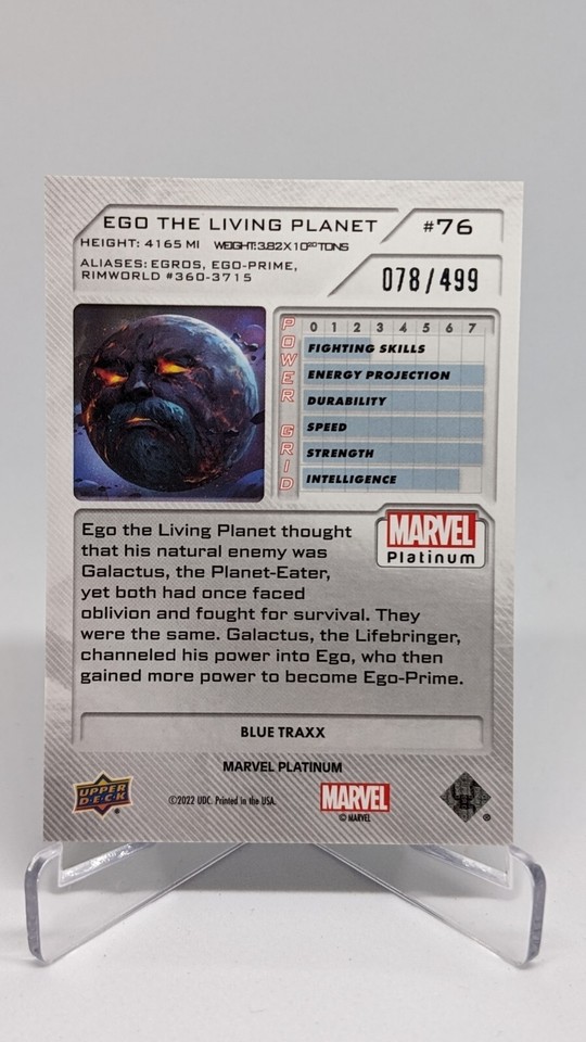 2023 Upper Deck Marvel Platinum Ego the Living Planet #/499 Blue Traxx ...