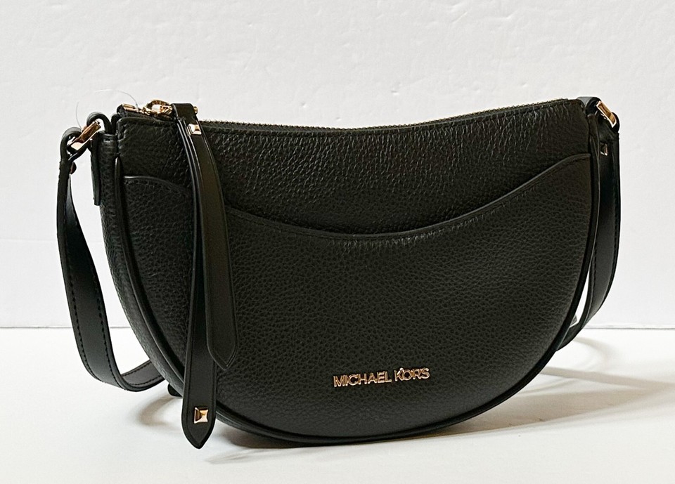 MICHAEL KORS DOVER SMALL MINI HALF MOON CROSSBODY LEATHER BAG | eBay