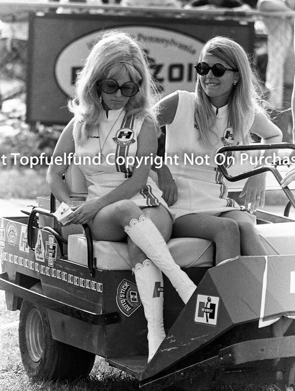Hurstettes June Cochran and Nikki Phillips 8x10 NHRA black and white ...