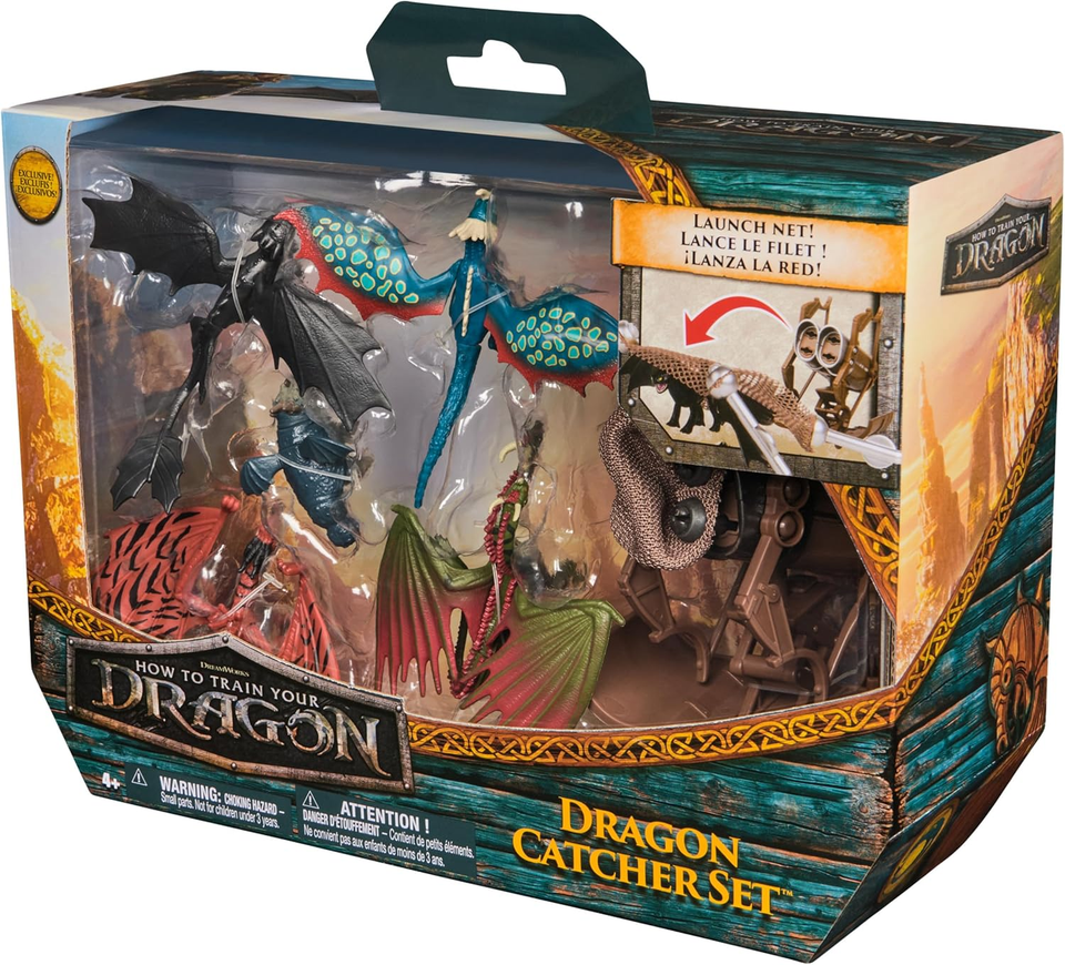How to Train Your Dragon 5-Pack Dragon Catcher Set with Mangler Net ...