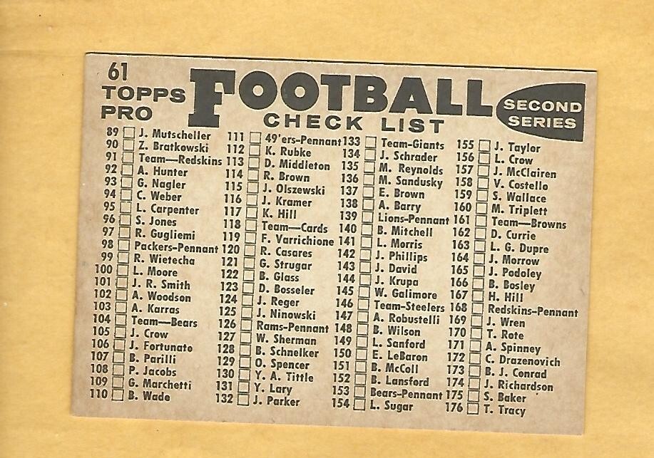1959 topps football LOW # 61 SAN FRANCISCO 49ers team photo w/ CLEAN ...