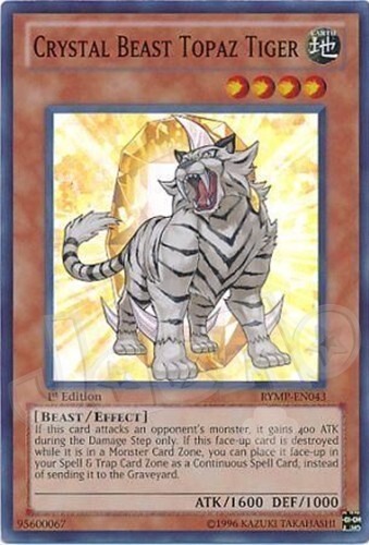 Yugioh - Crystal Beast Topaz Tiger - 1st Edition Super Rare LP - Free ...