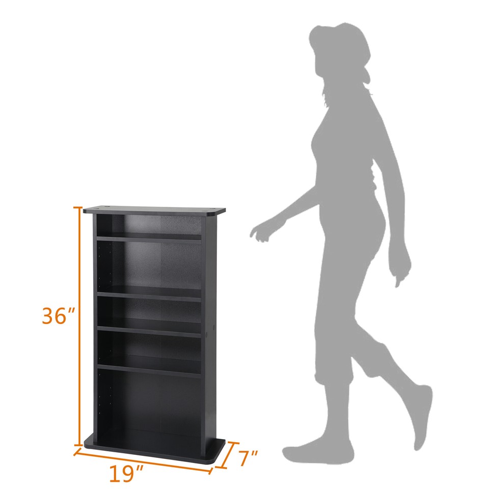 Multimedia Storage Cabinet DVD Rack Book Shelf Organizer Stand Media ...