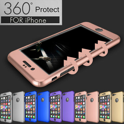 For iPhone 6s 7/8 Plus 360?? Protection Acrylic Hard Case + Tempered ...