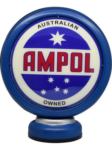 Boyle Handmade Vintage Metal Ampol Petrol Bowser Mantel Sign Blue ...