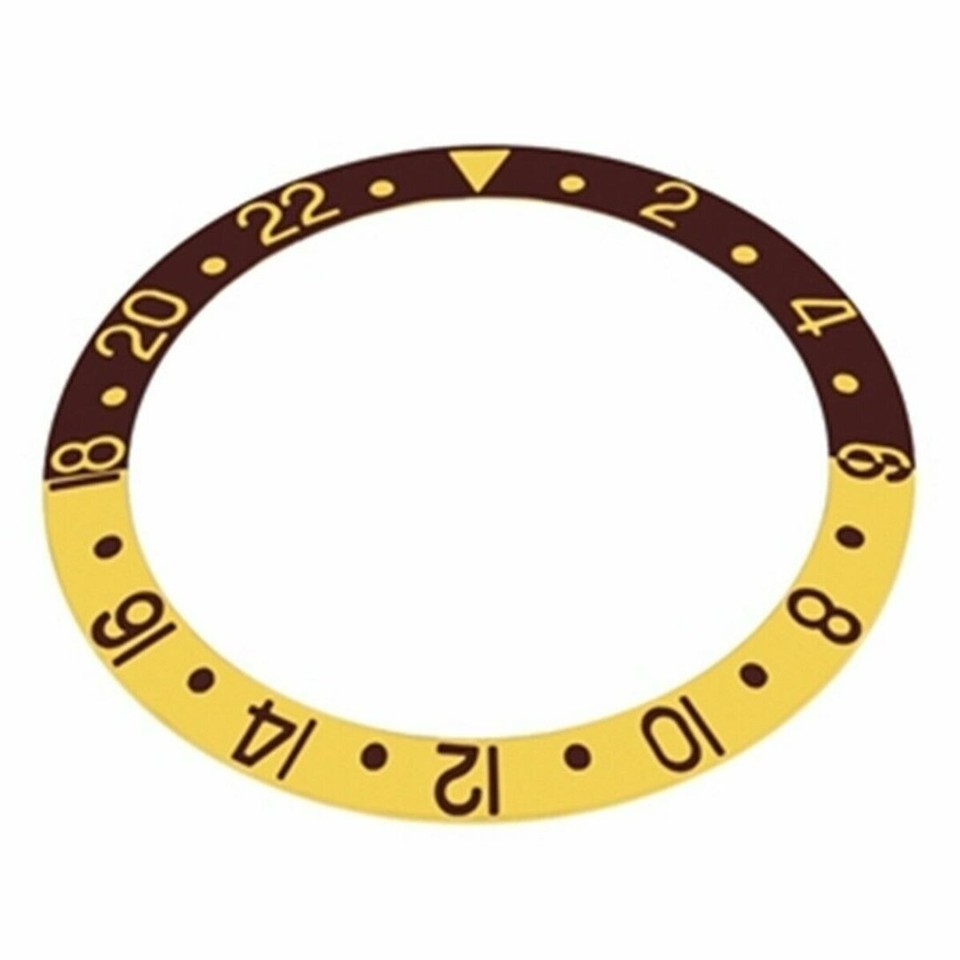 GMT BEZEL INSERT FOR ROLEX GMT MASTER 1670, 1675, 16750 BROWN/GOLD ROOT ...