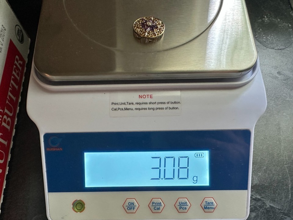 Vtg Gold Wash Purple Flower Pendant MARKED PAJ 925 STERLING SILVER ...