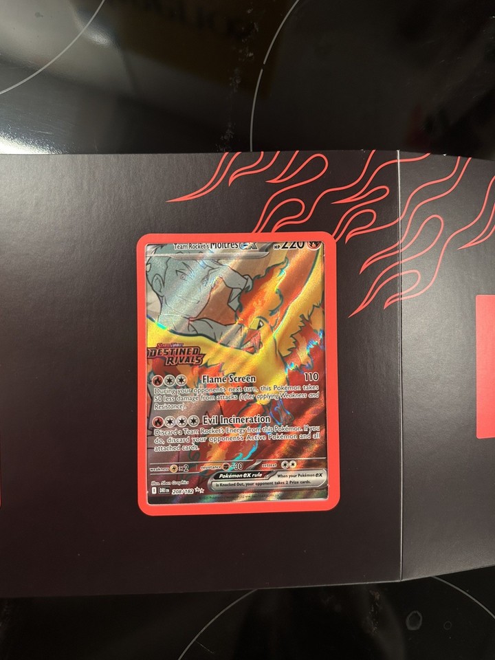 Team Rocket's Moltres ex Destined Rivals Stamp UPC Set Pokemon TCG 229/ ...