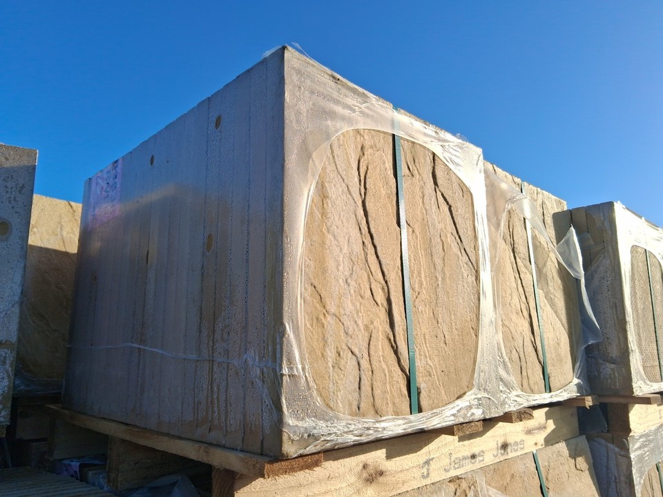 Cheap Slabs: 450x450mm Riven Buff Paving Slabs, Slight Seconds ...