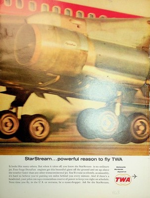 Original 1963 Vintage TWA Ad: StarStream, Powerful reason to fly TWA | eBay
