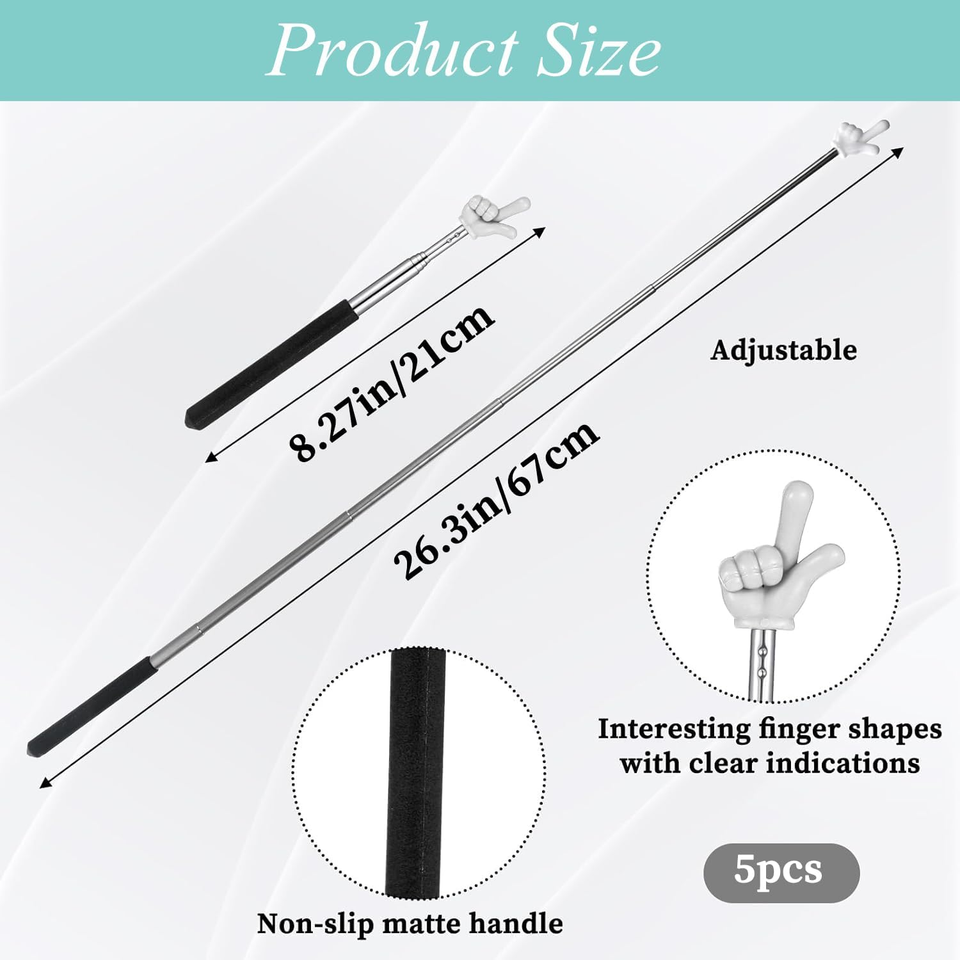 5Pcs Pointer Finger Stick – Multipurpose Teacher Supplies Pointer Stick ...